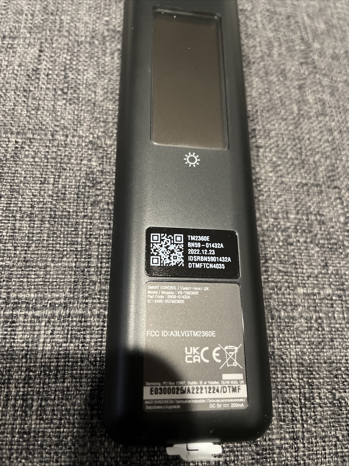 Samsung Slim Smart Voice Solar Tv Remote Control BN59-01432A TM2360E ...