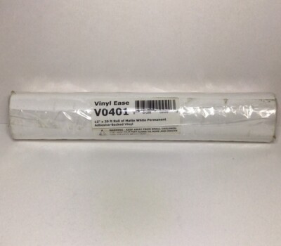 Vinyl Ease Matte White Permanent Adhesive Backed Vinyl Roll 12 In By 20 ...