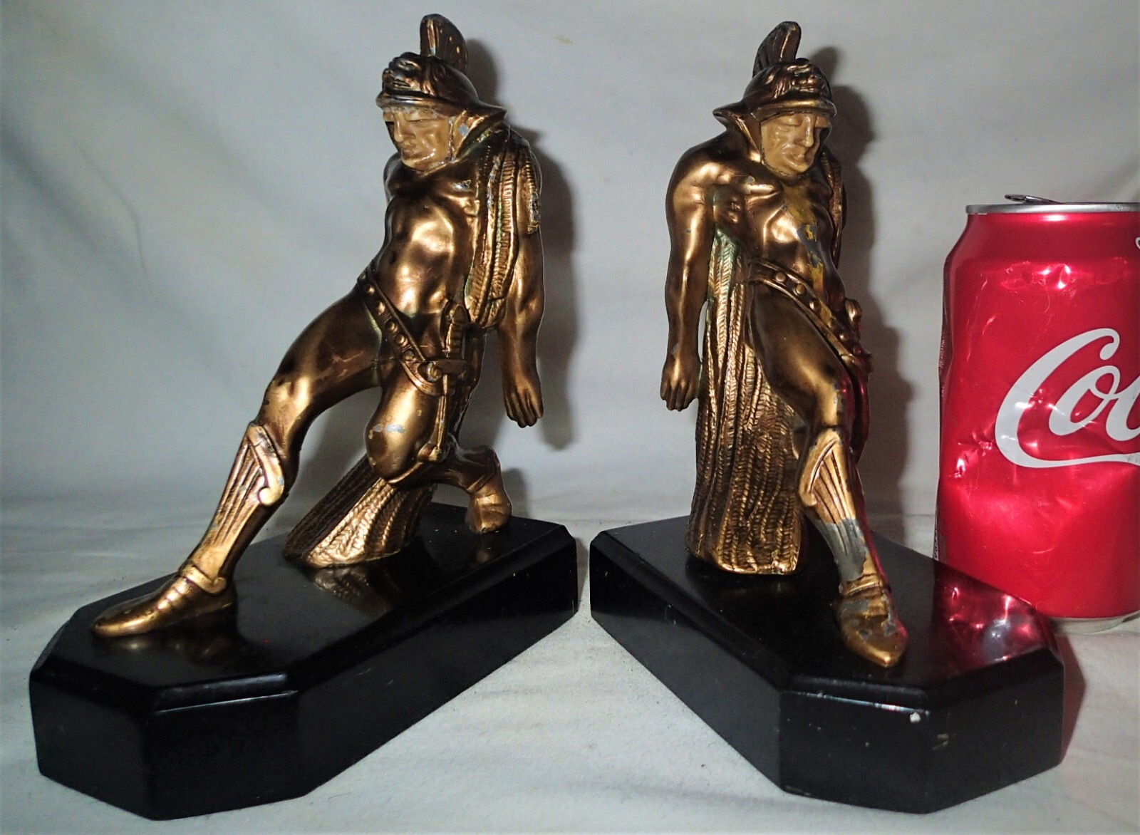 ANTIQUE J.B. HIRSCH HELMET MAN SPARTAN WARRIOR SLATE STATUE SCULPTURE ...