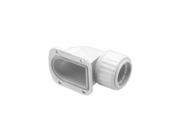 Clipsal ANGLED CABLE GLAND With Bulkhead Flange PVC, Light Grey- 40mm ...
