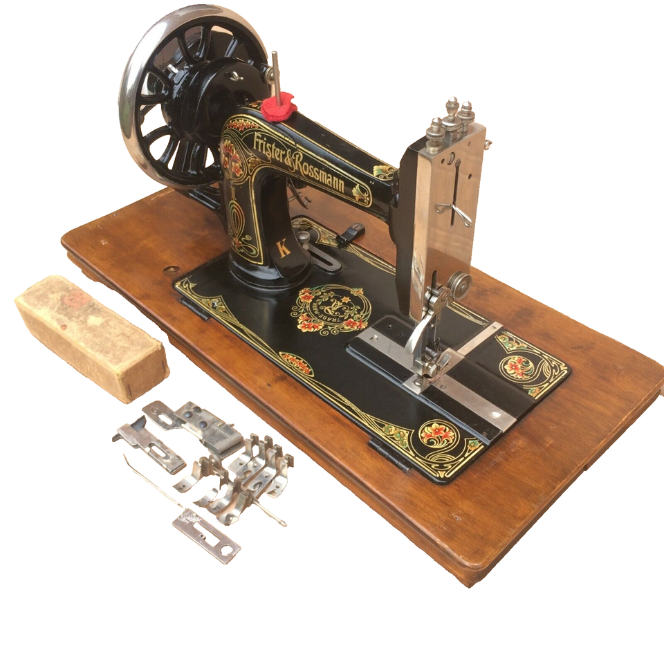 Beautiful Antique Frister & Rossman Handcrank Transverse Shuttle Sewing ...