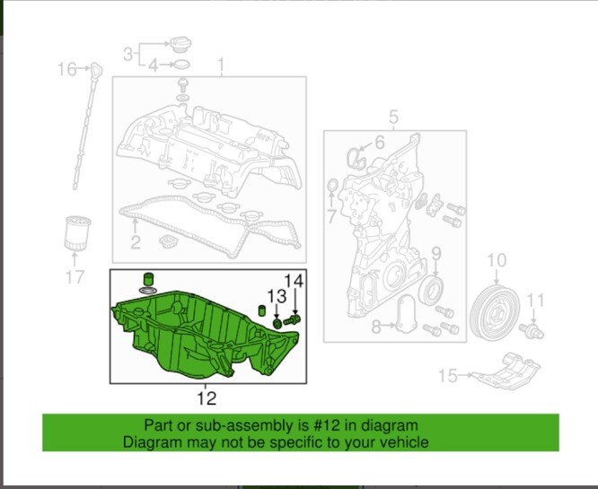 Genuine Honda Oil Pan 112005A2A00 OEM for sale online | eBay