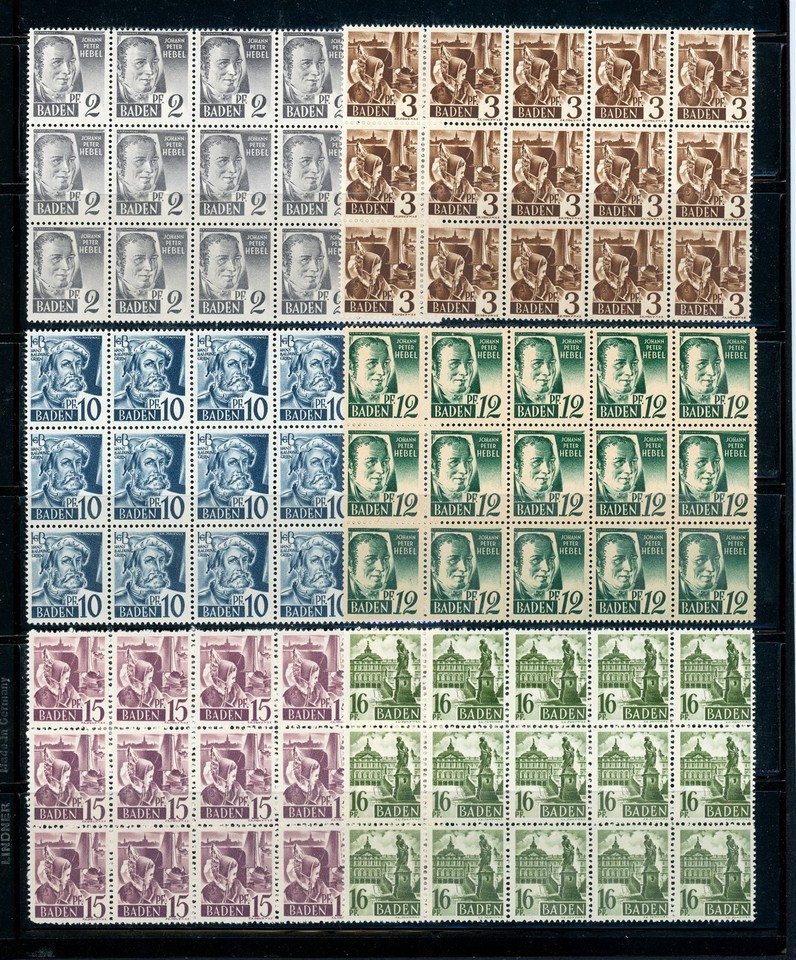 BADEN (FRENCH OCCUPATION) Multiples Small Assortment Lot #2 - SEE SCAN ...