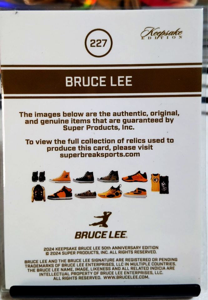 2024 KEEPSAKE EDITION BRUCE LEE 50th EDITION AUTHENTIC BRUCE LEE RELIC CARD #227 | eBay