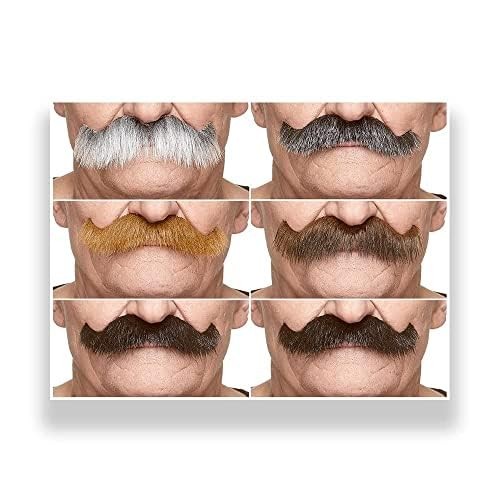 Self Adhesive Fake Mustache Mix, Novelty, False Facial Hair Value Pack ...