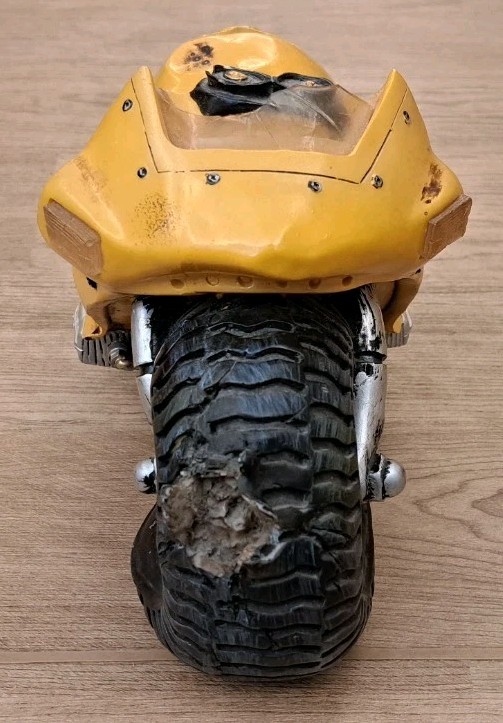 CHUNKY TYRES YELLOW RAT MOTORCYCLE MONEY BOX COIN PIGGY BANK RETRO TOY ...