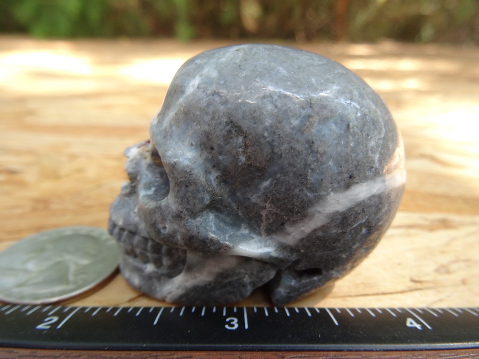 1.96" Unknown Stone Skull Hand Carved Realistic 3.1oz 89.0g Crystal ...
