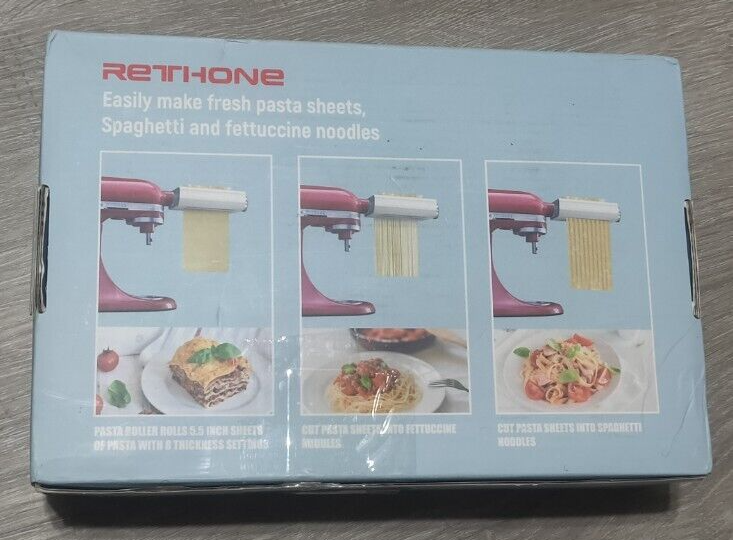 Rethone 3-in-1 Pasta Roller & Cutter for KitchenAid Stand Mixer ...