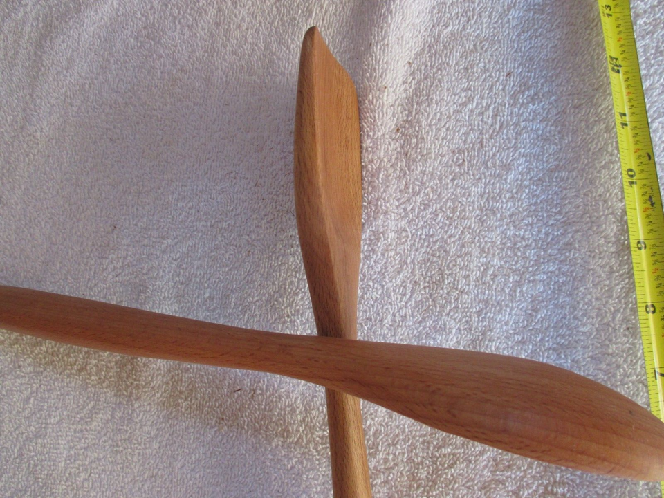 2 Piece Kitchen Beech Wood Utensil Set - Large Comfortable Handle NICE ...
