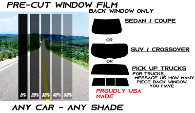 BACK WINDOW ONLY Pre Cut Window Tint Any Shade VLT for Toyota Corolla ...