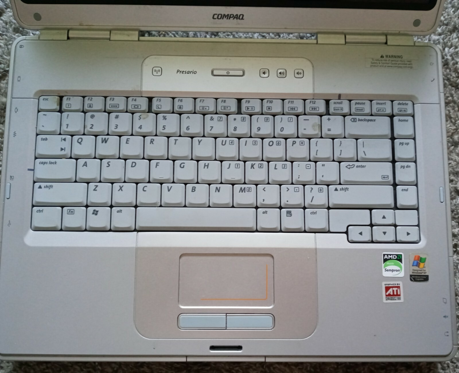 Compaq Presario V5000 Laptop Computer Used Not Checked Parts Repair 15 ...