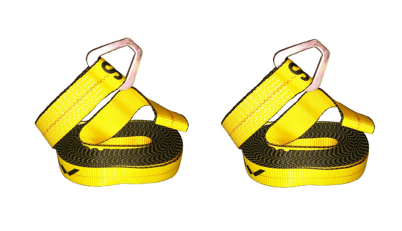 2-PK 2in x 27ft Winch Strap Delta Ring Hook 10000LBS Break Strength ...