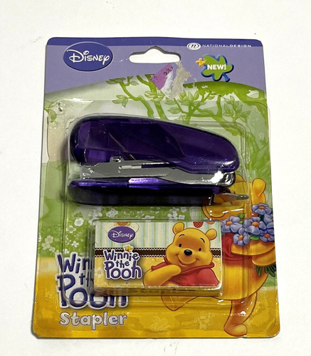 WINNIE THE POOH Transparent Violet Mini Stapler w/Staples Disney NEW ...