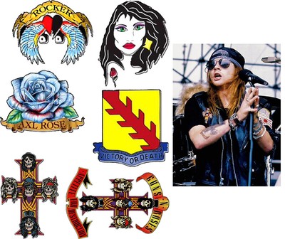 Axl rose Guns N Roses Fake temporary Tattoos - Halloween- and free UK ...