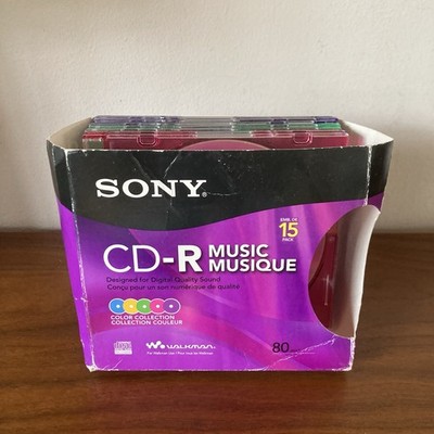 Sony CD-R Music 80 min Discs w/ Cases Color Collection -- Open Box w/ 7 ...