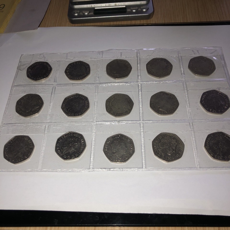 15 x 50p/Fifty Pence Coins / Job Lot Collectable : Some Uncirculated ...