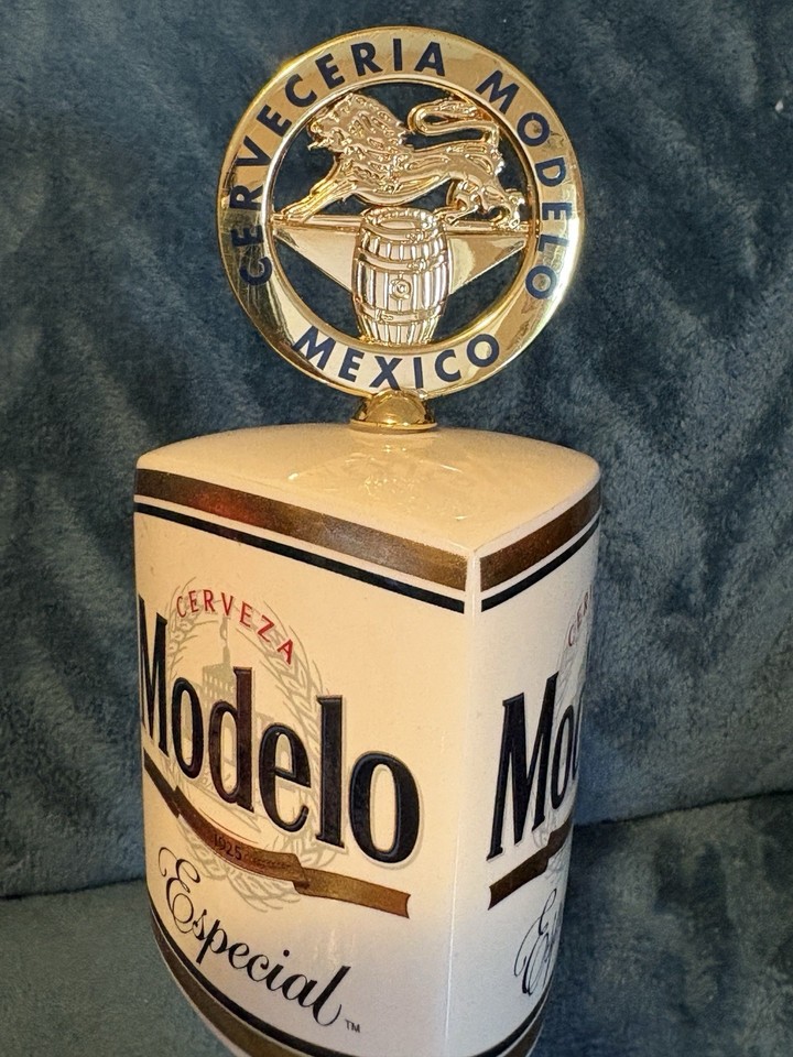 MODELO Especial Beer Tap Handle Gold Lion Topper Cerveceria *chipped ...