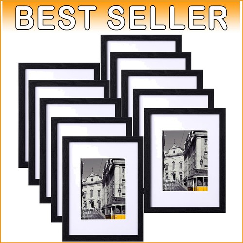 Durable Matte Black Picture Frame Set - 10 Frames for Memorable ...
