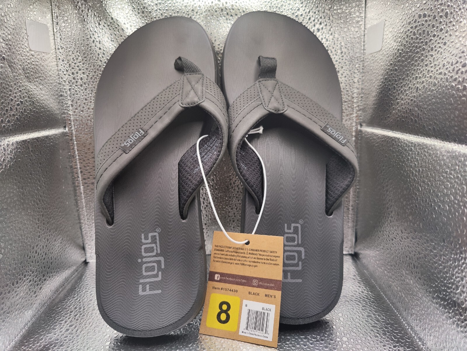 Flojos Men's Size 10 Black Memory Foam Flip Flops Sandals for sale ...