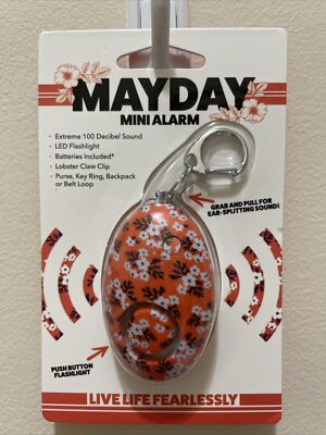 Mayday Mini Floral Orange Defense Keychain Personal Alarm Emergency ...