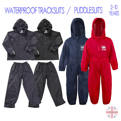 Boys Kids Waterproof Tracksuit Jacket Coat Trousers Pants Set Outdoor ...