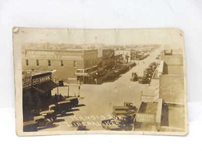 Antique Vintage 1920s LIBERAL KANSAS Kansas Ave RPPC Photo Postcard | eBay