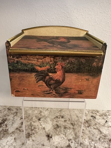 Recipe Box Rooster Chicken Barn Farm French Country Kitchen Decor ...