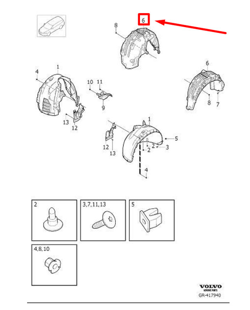 Genuine Volvo Splash Shield 31383357 for sale online | eBay