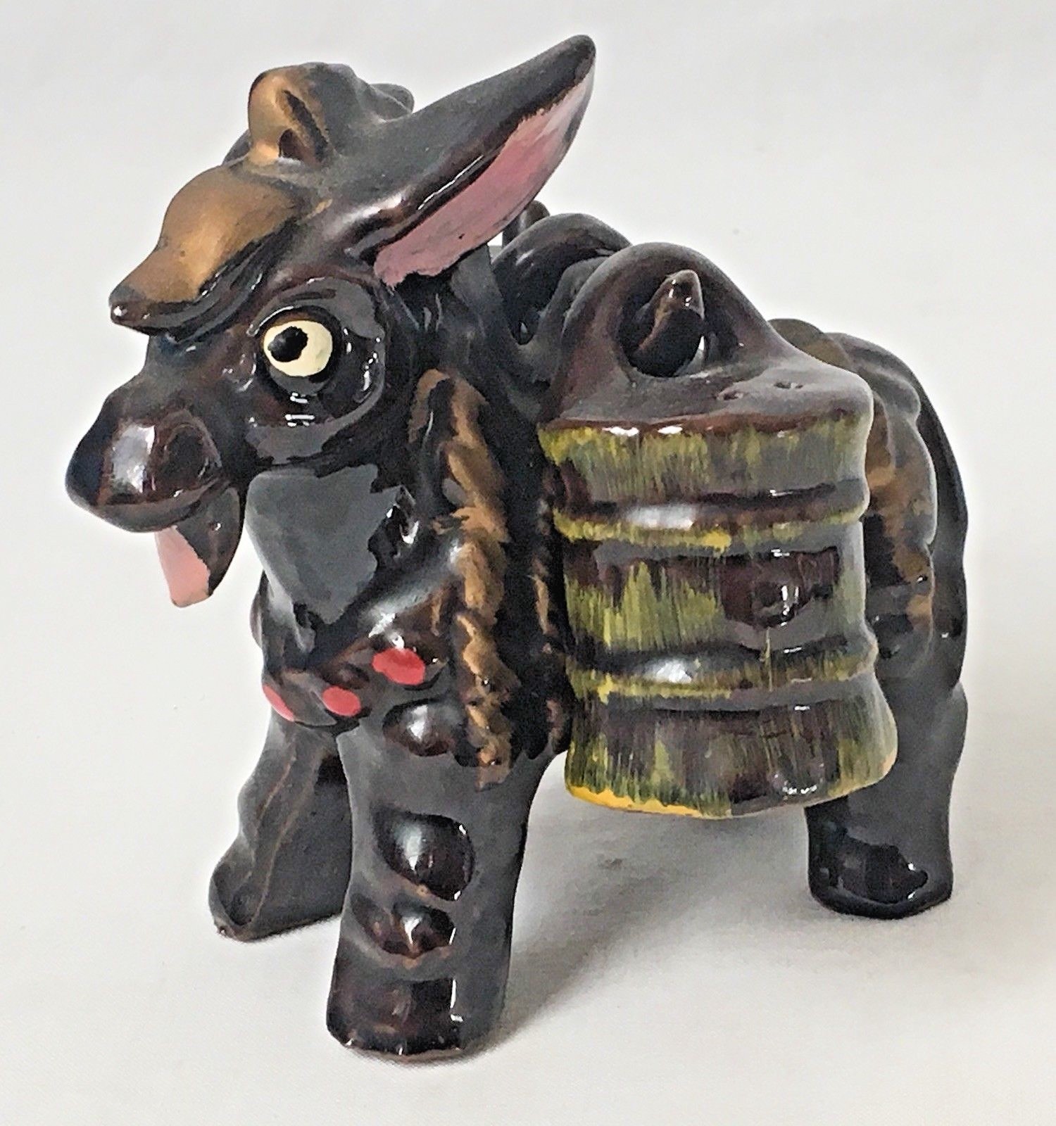 Vintage Salt and Pepper Shakers Donkey Barrels Pico Japan Hand Painted ...