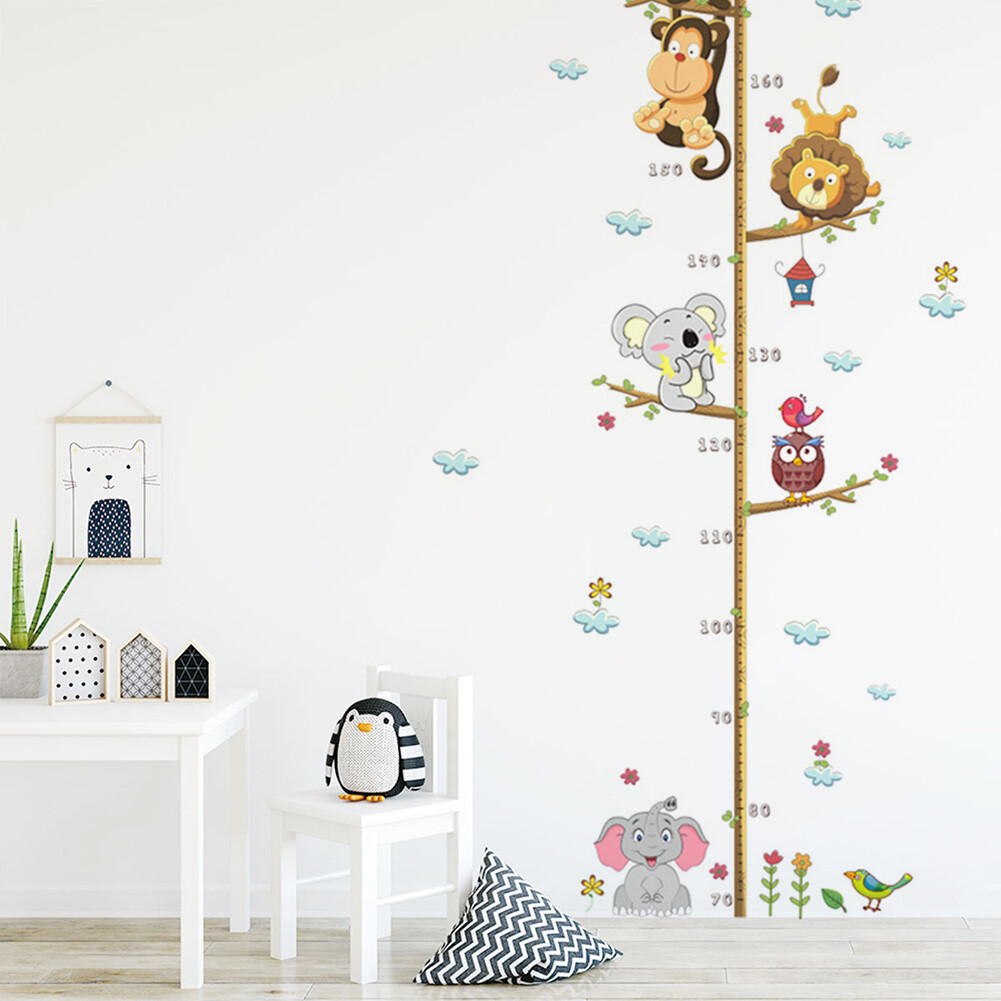 Forest Animal Trees Height Measure Wall Sticker Decor Child Room Decals ...