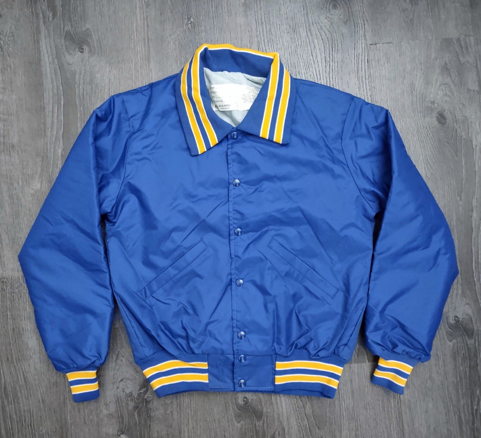 Vintage DeLong Varsity Jacket Satin Quilted Bomber Ne… - Gem