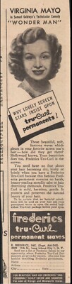 1940's Actress Virginia Mayo "Wonder Man" Movie Tru-Curl Newspaper ad ...