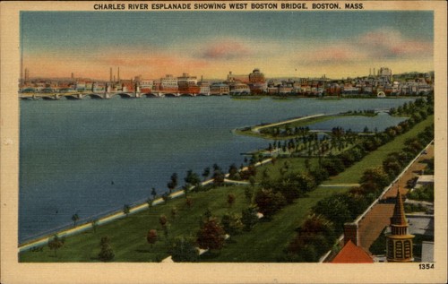 Charles River Esplanade West Boston Bridge Boston Massachusetts ...