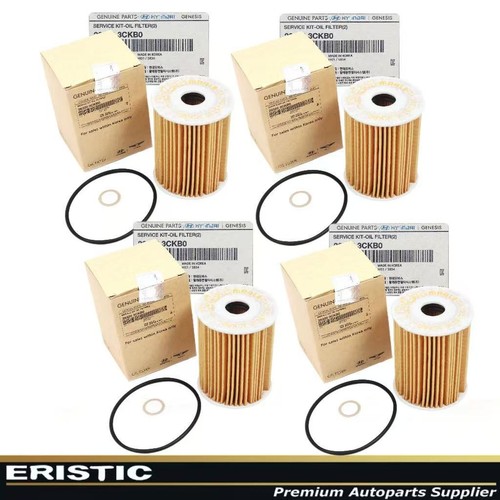 ⭐Genuine 4 Pack Oil Filter Kit for 2014-2025 Genesis Hyundai Kia V6 ...