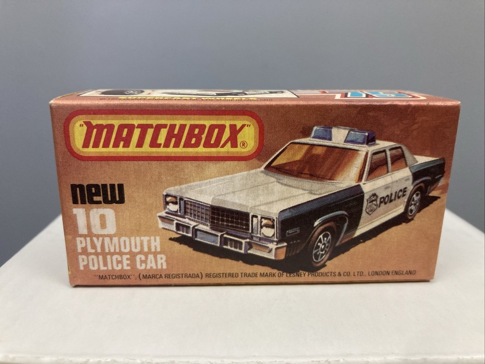 Matchbox Lesney Superfast No. 10 PLYMOUTH POLICE CAR - Box Only | eBay