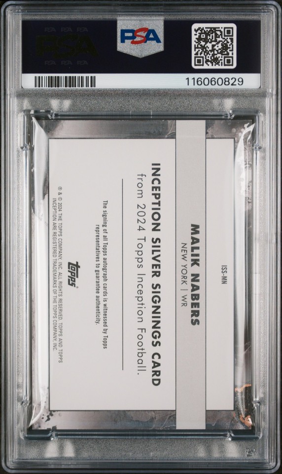 2024 Topps Inception Malik Nabers Rookie RC Silver Signings Auto #/50 ...