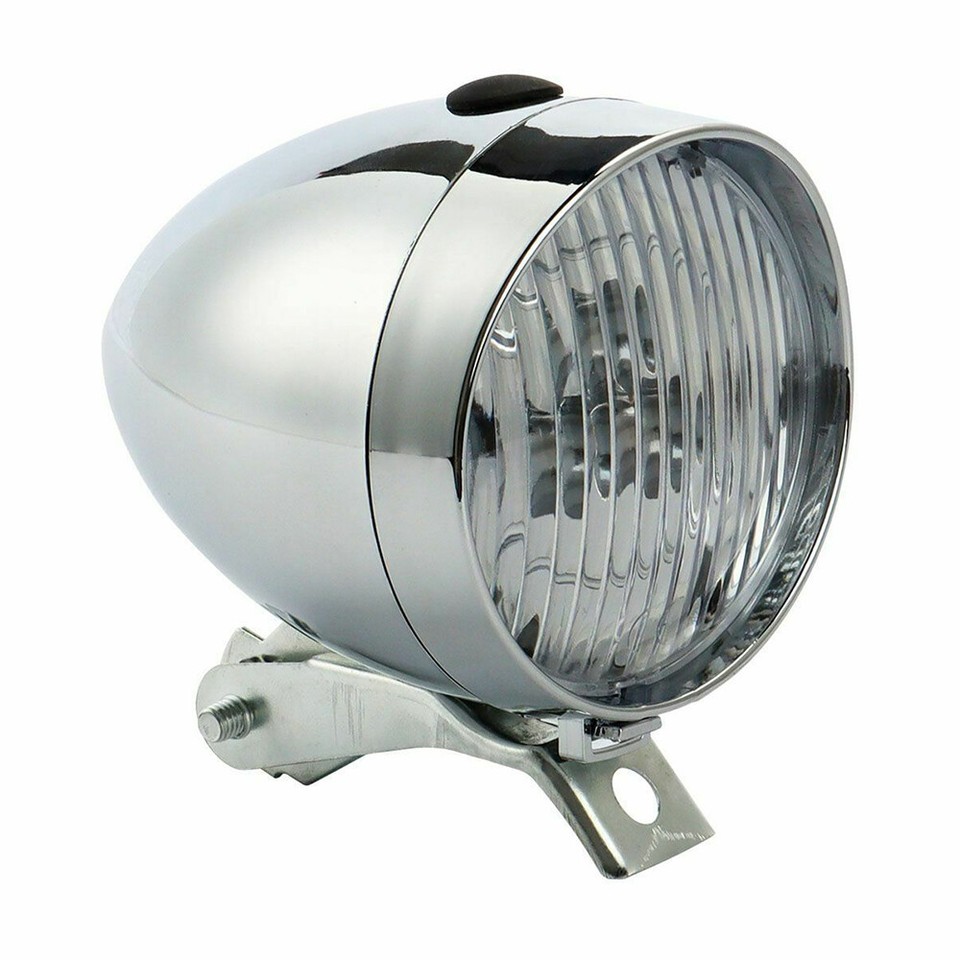 Classical Chrome Vintage Bicycle Bike LED Light Headlight Front Retro ...