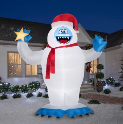 Rudolph The Red Nosed Reindeer Airblown Inflatable Bumble w/Santa Hat ...