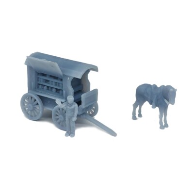 Outland Models Train Layout Old West Horse Carriage Merchant Wagon 1:87 ...