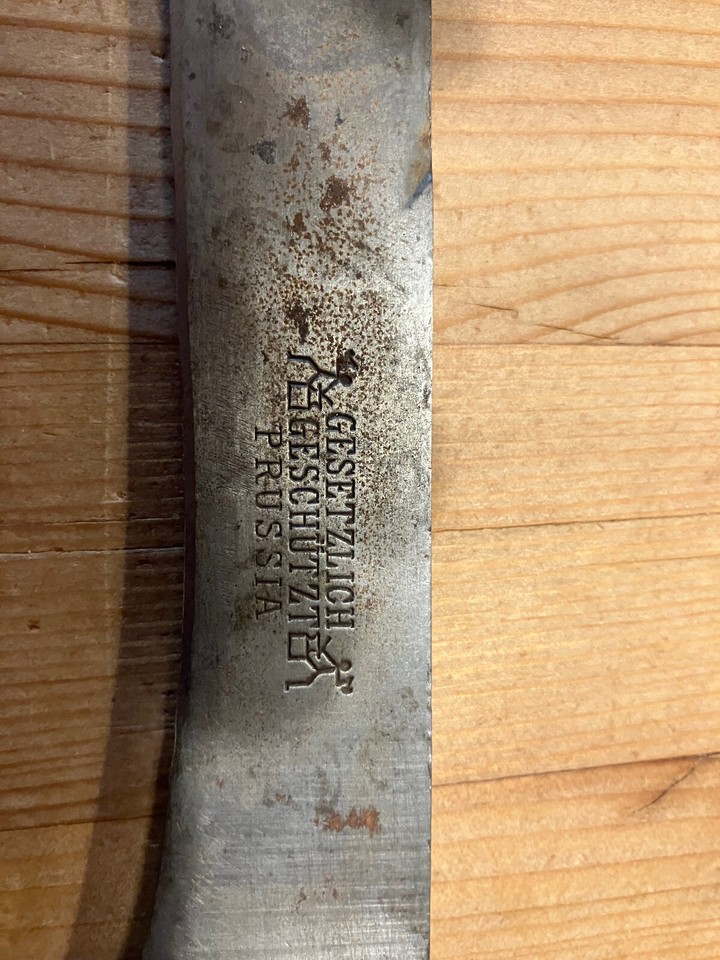 Antique 19th c. Prussian hunting/trade knife, 7" blade, full tang. Very ...