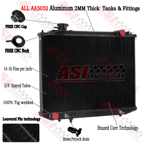 2 Rows Radiator For 2006-2011 FORD RANGER PJ/PK petrol/MAZDA BT 50 NON ...