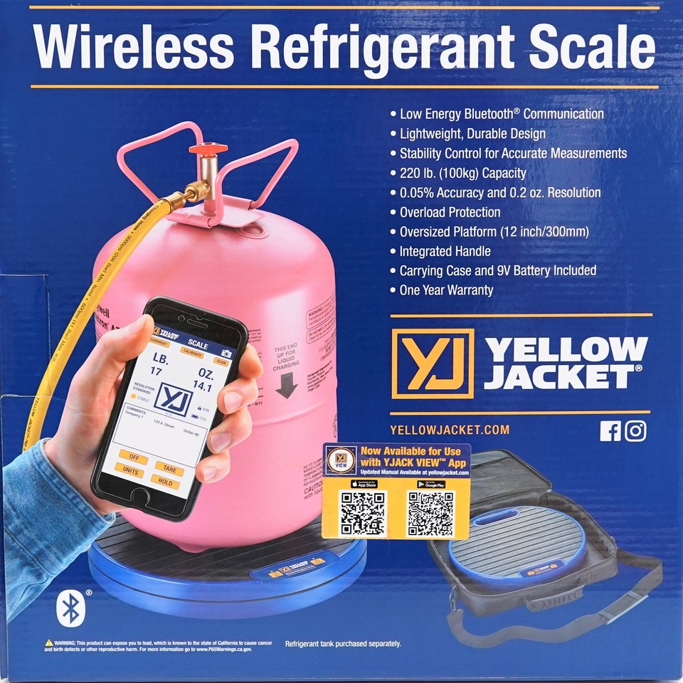Yellow Jacket 68864 Wireless Refrigerant Charging Scale 686800688640 | eBay