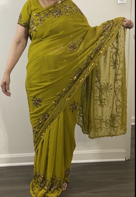 Fancy Embroidered Party Wear Georgette Sari/Saree/drapery | eBay