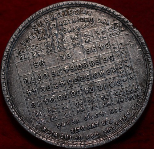 1892 Columbian World's Fair Calendar Token | eBay