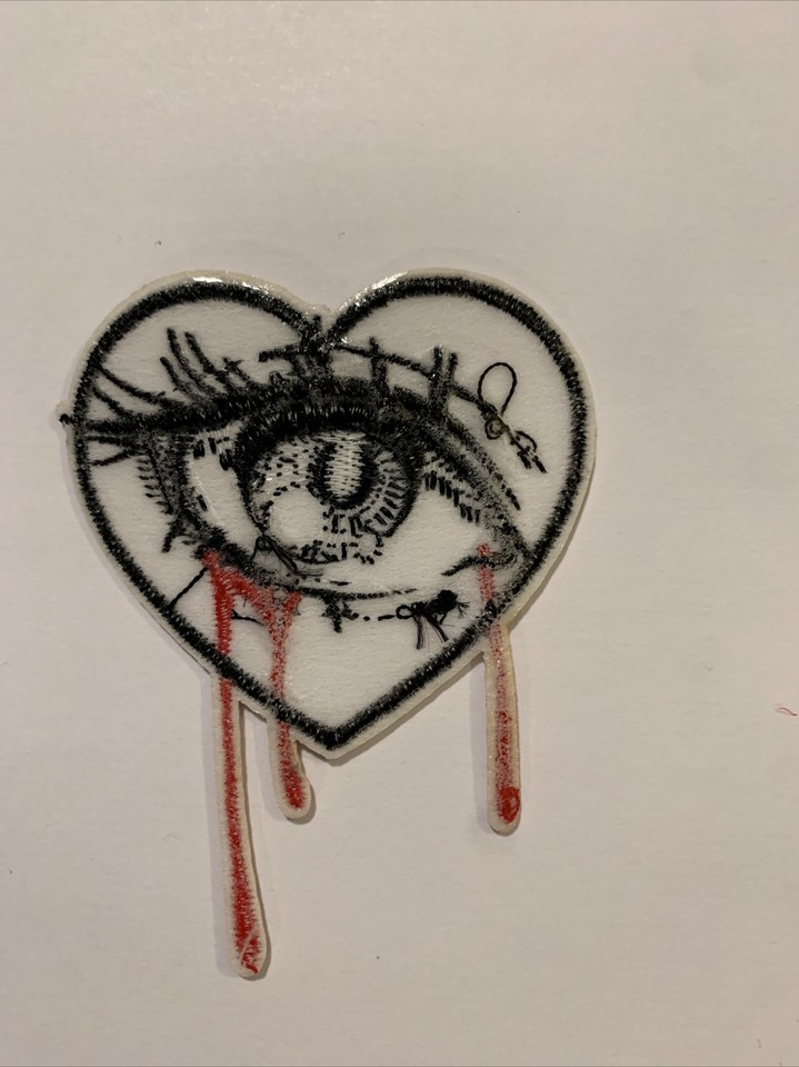 Crying Heart Blood Tears Eye Punk Emo Embroidered Iron On Patch | eBay