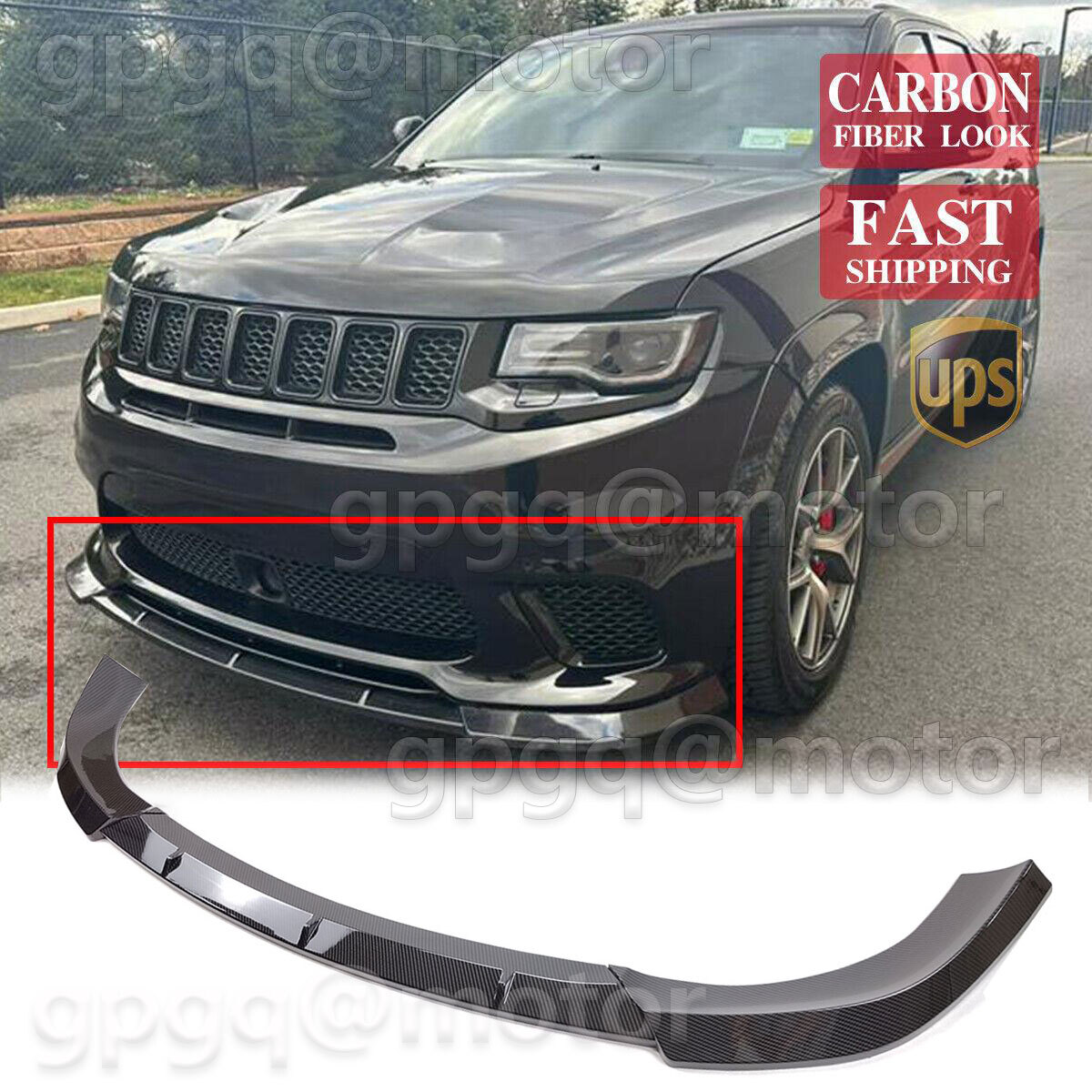 For Jeep Grand Cherokee SRT & Trackhawk 17-2021 Carbon Front Bumper Lip ...
