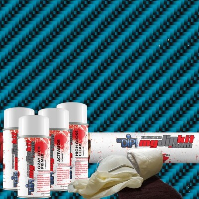 MYDIPKIT Hydro Dipping Water Transfer Print KIT DD-940 Aqua/Blk Carbon ...