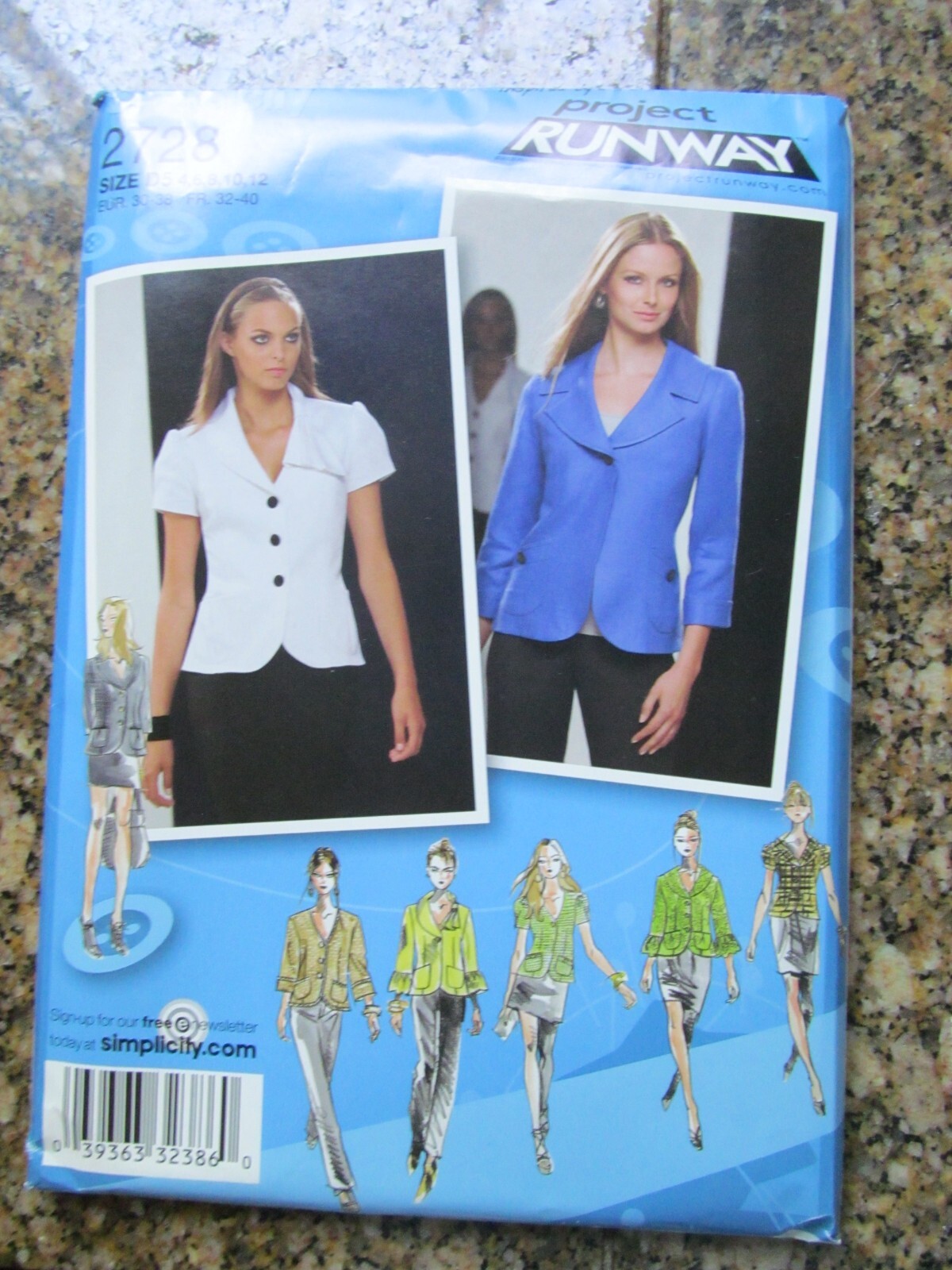 *Simplicity 2728 Project Runway Jacket Miss Size 4-12 UNCUT FACTORY ...