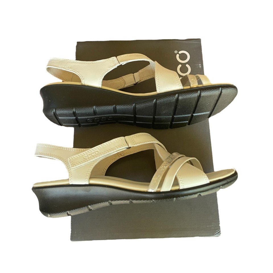 ECCO Womens Felicia Sandals Size 41 New In Box White Low Heel | eBay