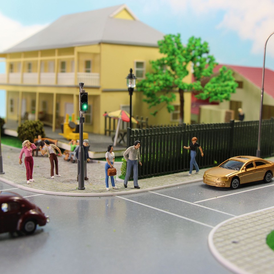 4pcs HO Scale Traffic Signal Red Green 1:87 Block Lights Model Railway ...